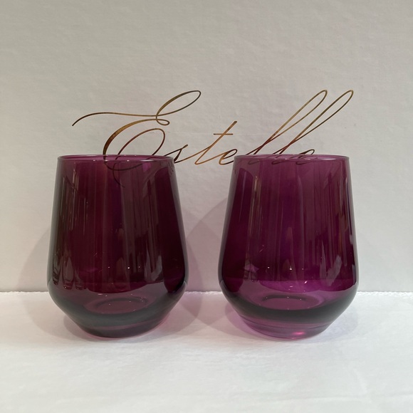 Estelle Colored Glass | Dining | Estelle Colored Stemless Wine Glasses ...
